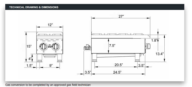 COUNTERTOP STAINLESS STEEL GAS HOT PLATES With 2 Burners | Sunrise Food ...